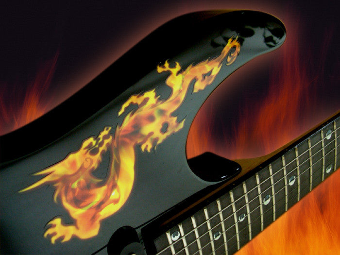 Real Fire Flame-Dragon Inlay Stickers Decals Guitar Bass – Inlay ...
