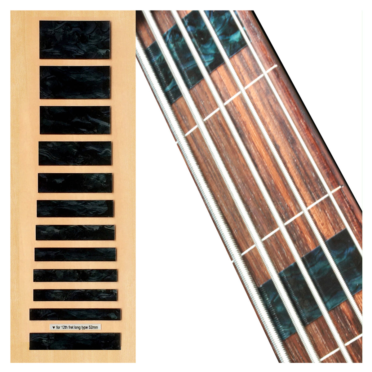 Jazz Bass Block Fret Markers for 5 String Bass / FB-101J5 – Inlay ...