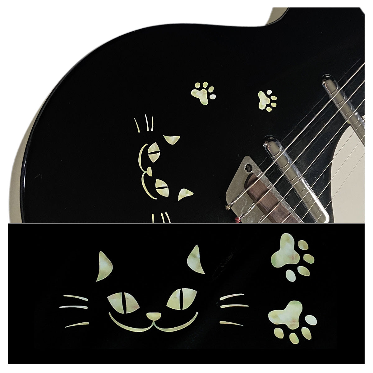Walking Cat - Inlay Stickers Decals for Guitars & Bass