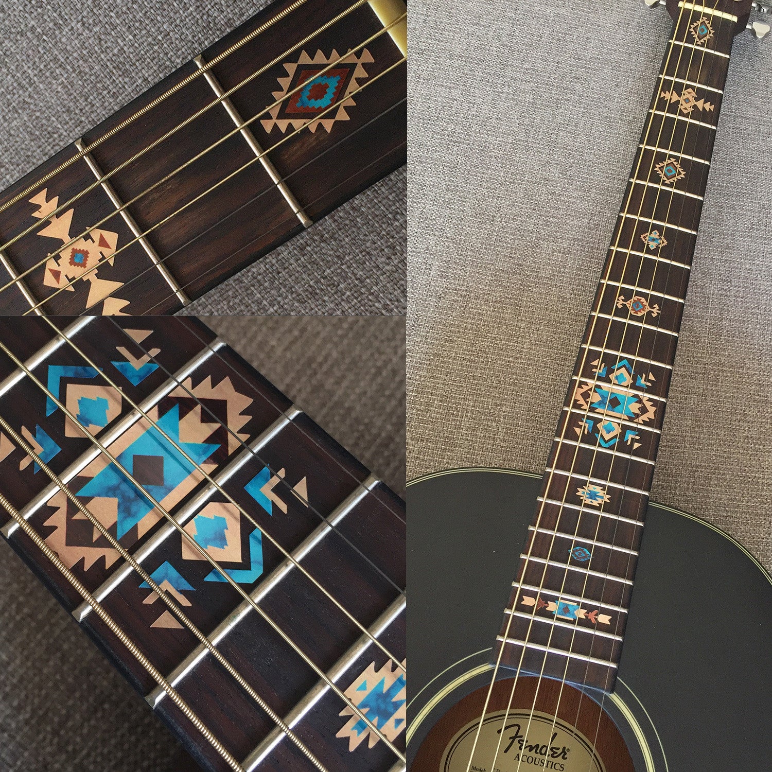 Native American Style Ethnic Pattern Fret Markers for Guitars – Inlay ...