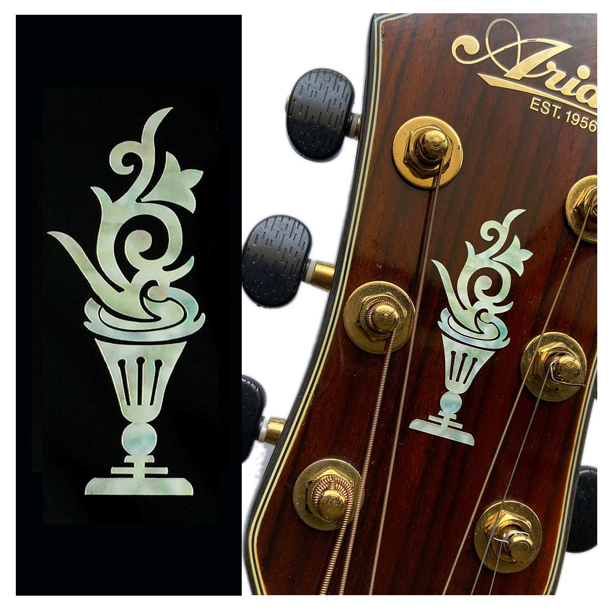 Flower Pot / Torch - Inlay Sticker for Headstock – Inlay Stickers Jockomo