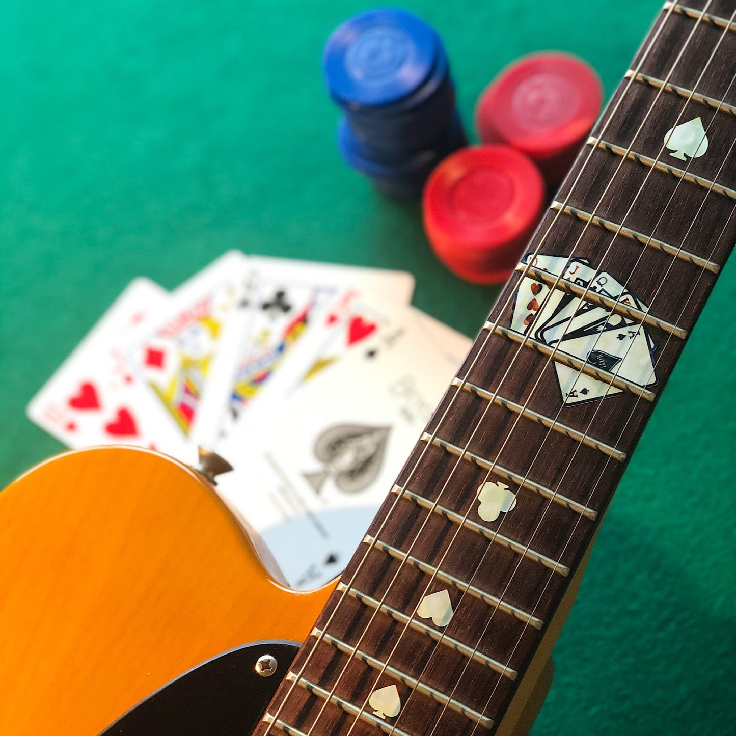 Playing Cards Poker Suits Fret Markers for Guitars