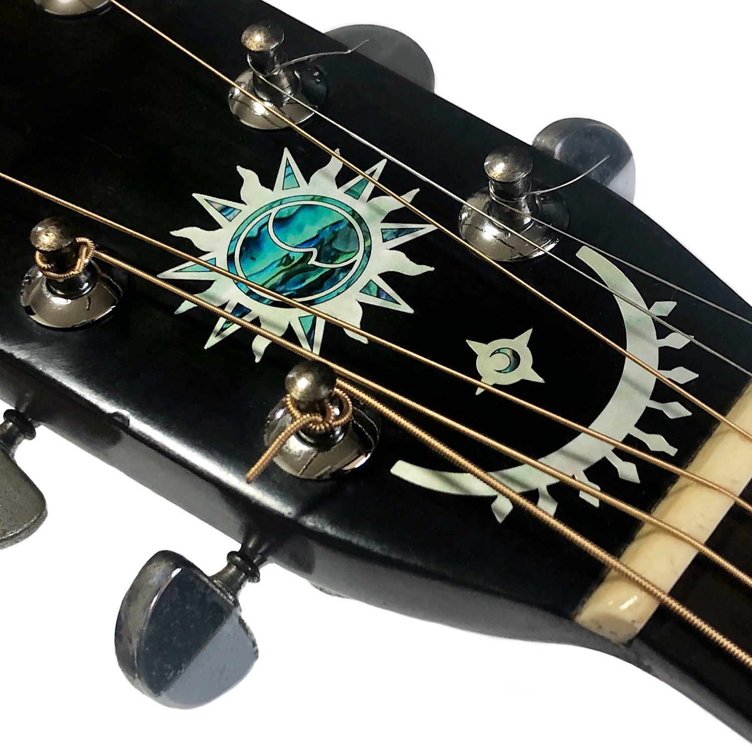 Geometric Sun & Moon - Head & Neck Inlay Stickers for Acoustic Guitar ...