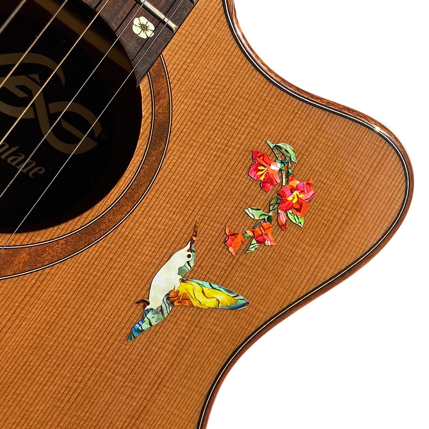 Hummingbird & Flowers - Inlay Stickers for Guitars, Bass & Ukuleles ...