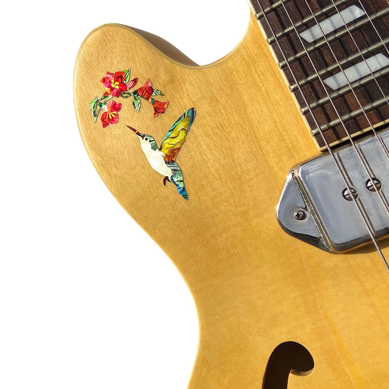 Hummingbird & Flowers - Inlay Stickers for Guitars, Bass & Ukuleles ...