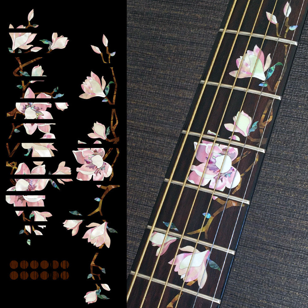 Magnolia Tree with Pink Flowers - Fret Markers for Guitars – Inlay ...