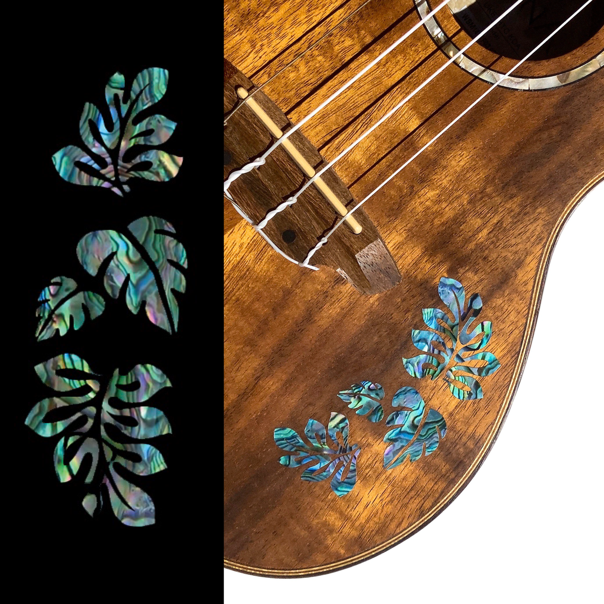 Tropical Monstera Leaves - Inlay Stickers for Ukuleles – Inlay Stickers ...