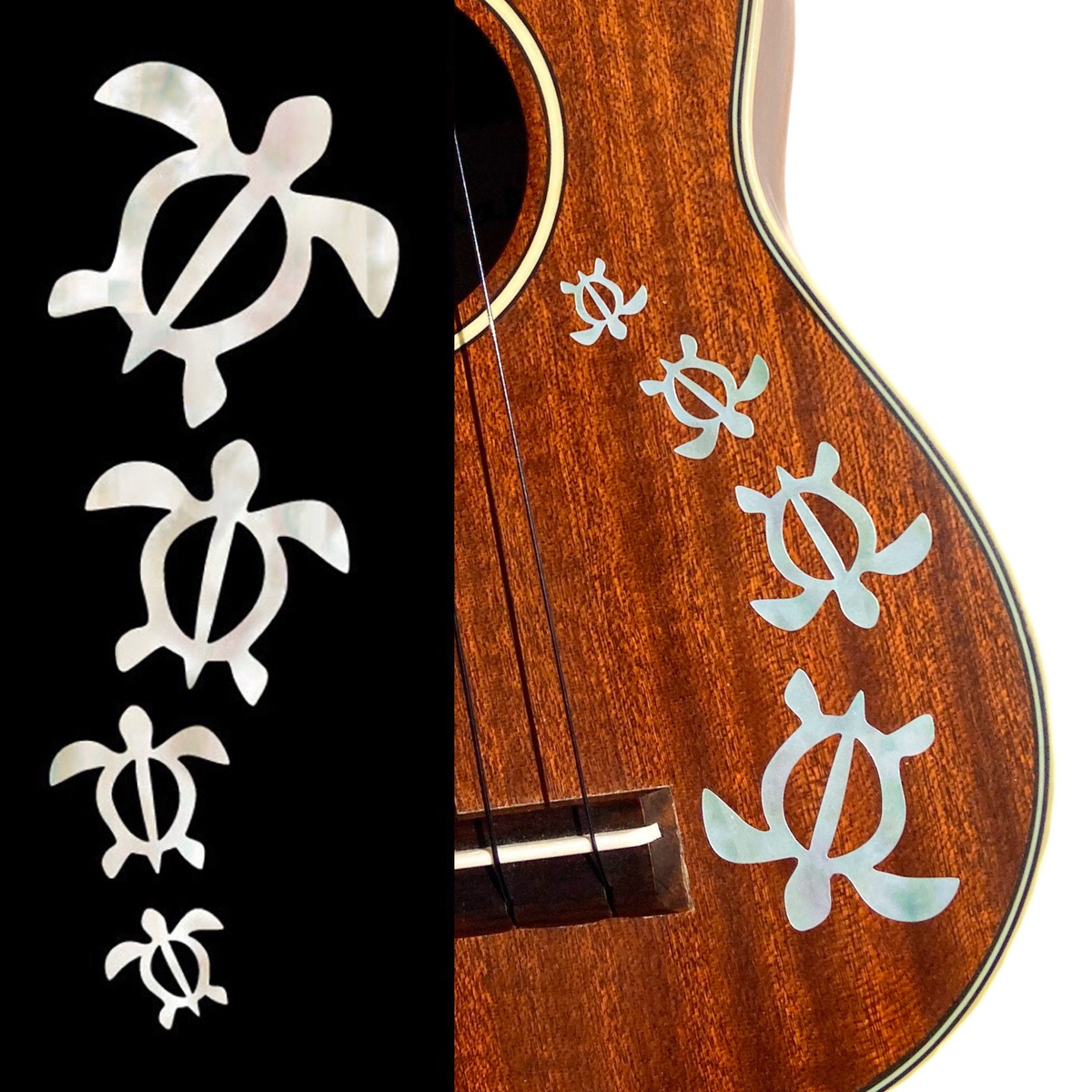 Honu Family (Sea Turtles) - Inlay Stickers Decals for Ukuleles – Inlay ...