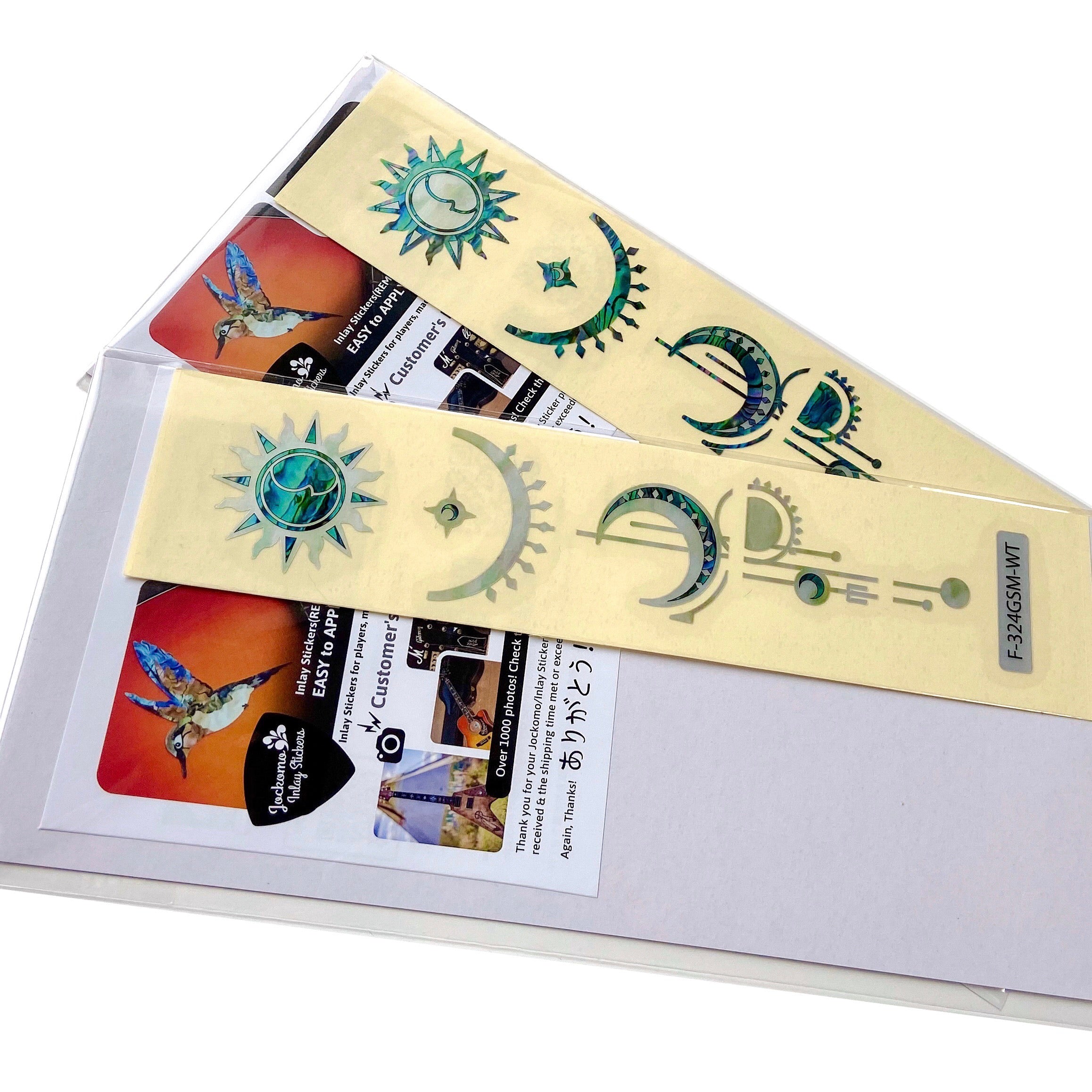 Geometric Sun & Moon - Head & Neck Inlay Stickers for Acoustic Guitar ...