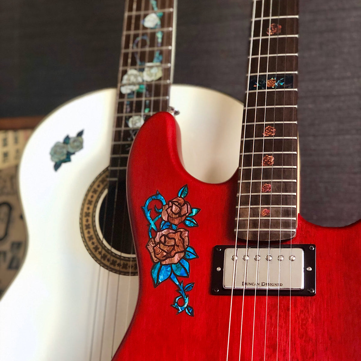 Red Roses (Rosa) - Inlay Sticker Decal for Guitars & Bass – Inlay ...